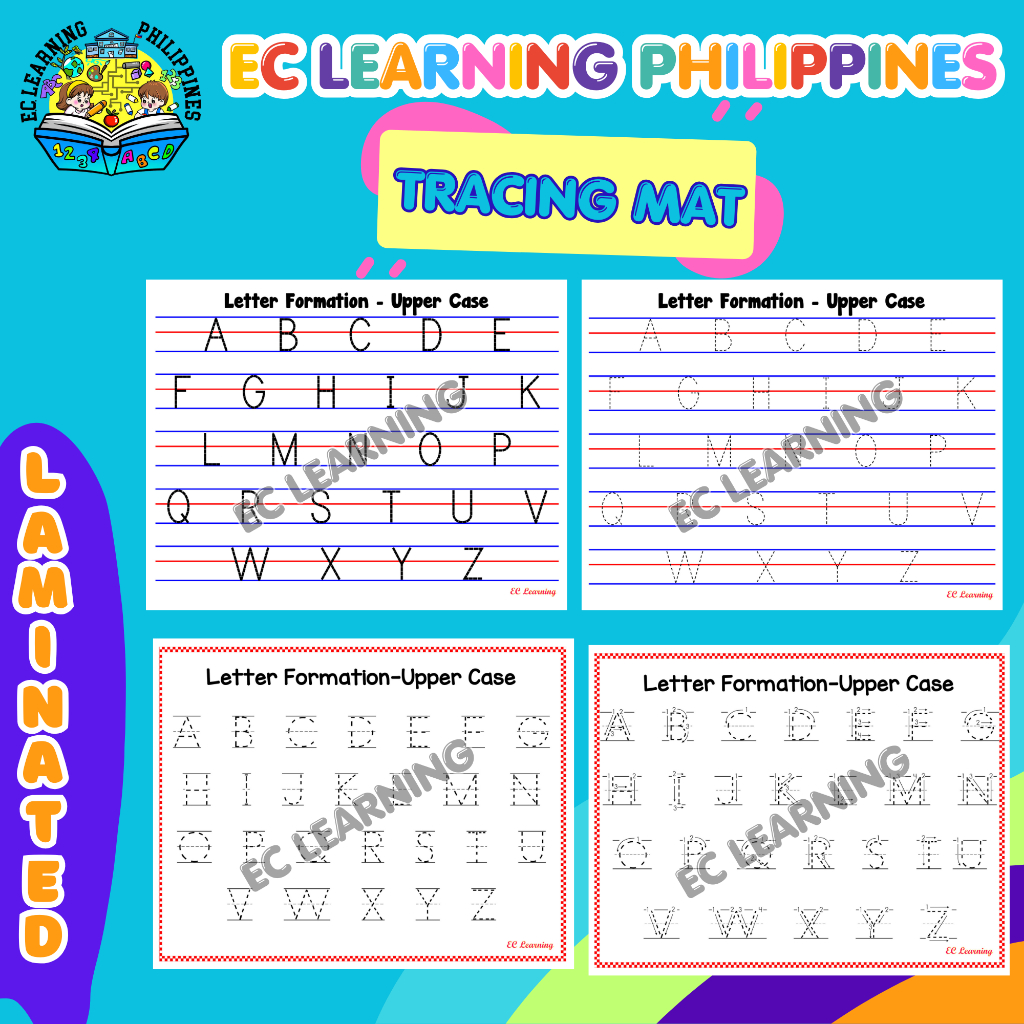 Laminated Tracing Activity LETTER FORMATION UPPER CASE Write and Wipe ...