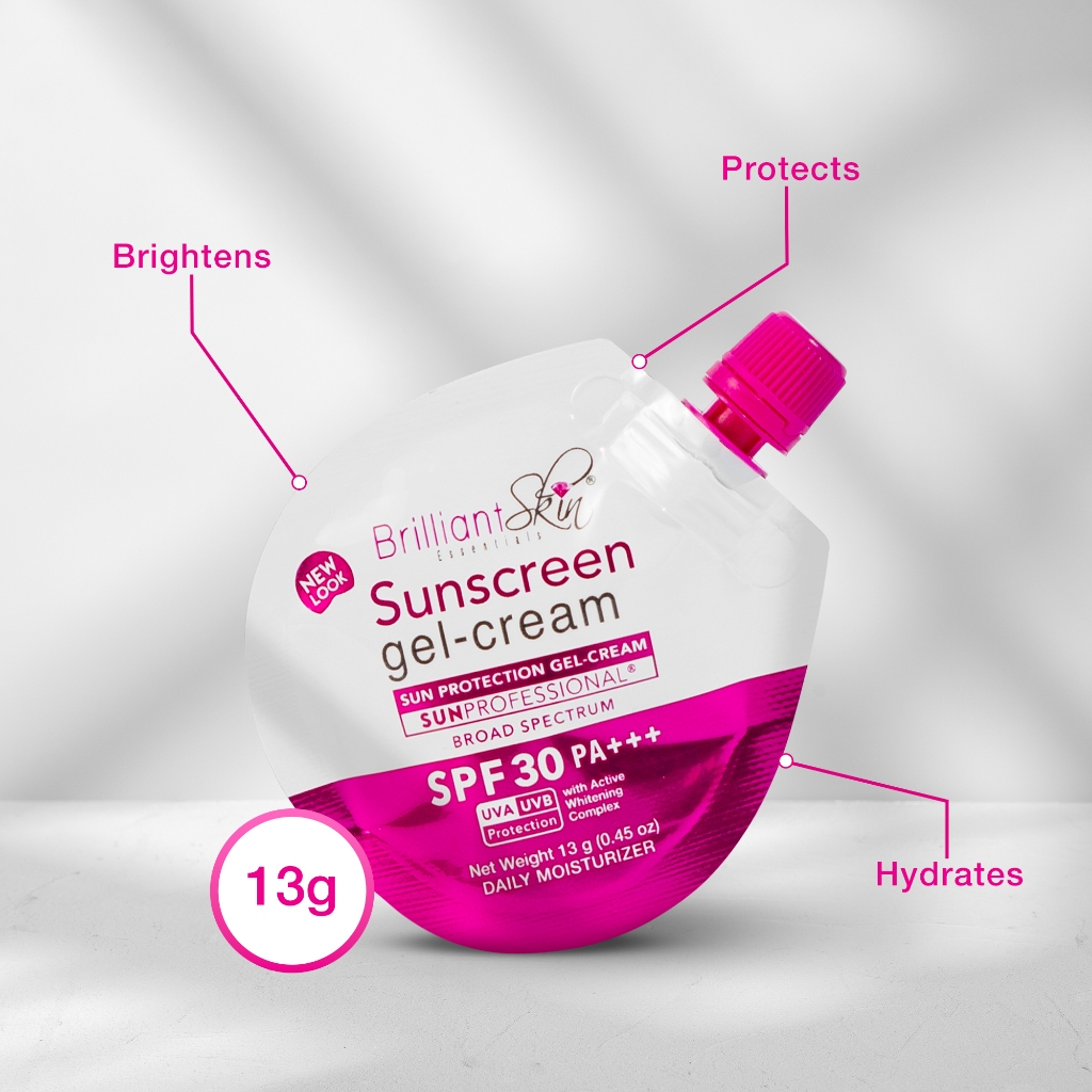 Brilliant Skin SUNSCREEN GEL CREAM 13g SPF30 (Original) | Shopee ...