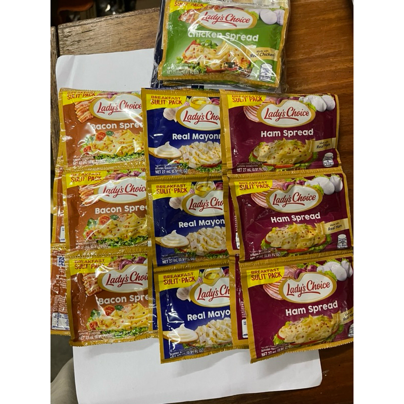Lady’s Choice Mayo,Chicken,Ham bacon spread 27ml Sold by 6pcs | Shopee ...