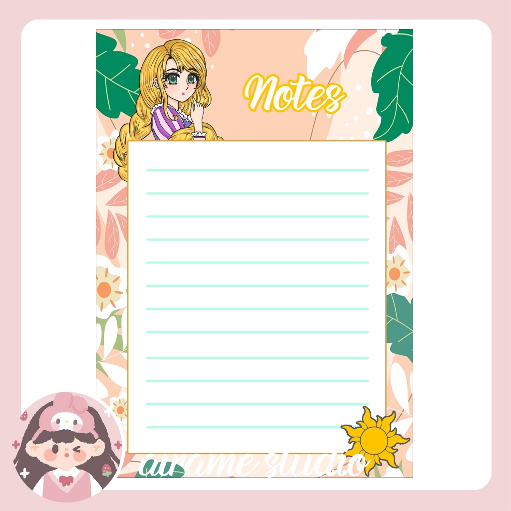 Rapunzel Notepad 40 Loose Sheets Original Art by Airame Studio | Shopee ...