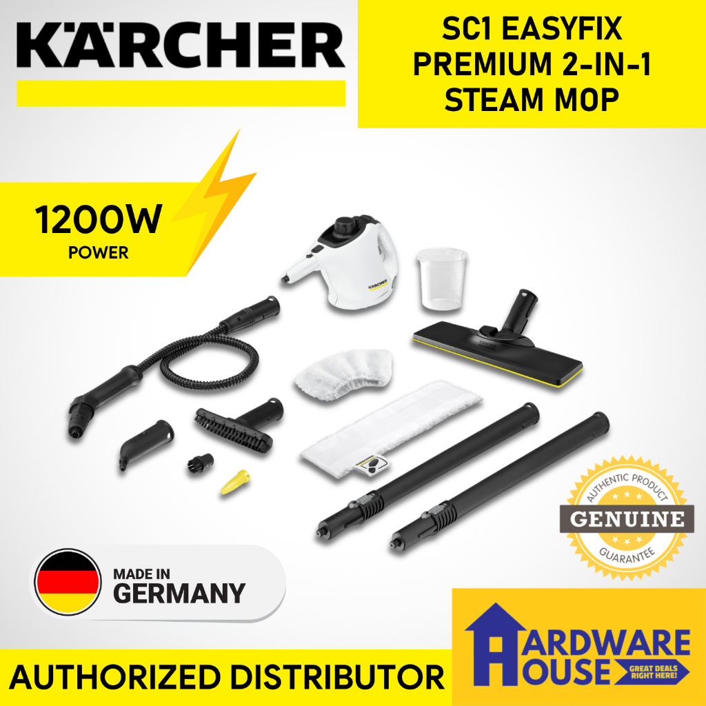 ORIGINAL KARCHER SC1 EasyFix Premium Cleaning Kit 2-IN-1 Steam Mop Made ...