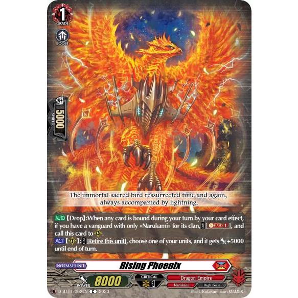 RISING PHOENIX VANGUARD CLASH HERO D BT 11 NO FOIL MIX VERSION DZ BT 3 ...