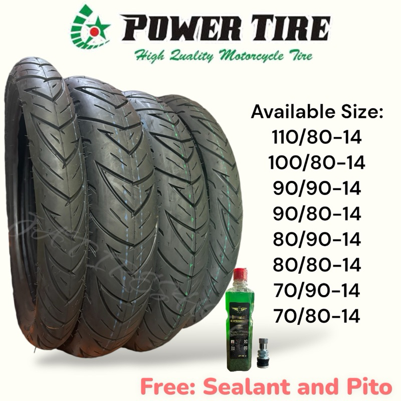 POWER TIRE 14, for Scooter Type FREE Sealant and Pito | Shopee Philippines