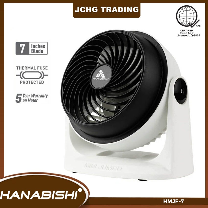 JCHG I Hanabishi HMJF-7 Desk Fan Electric Fan 7" High Velocity Mini ...