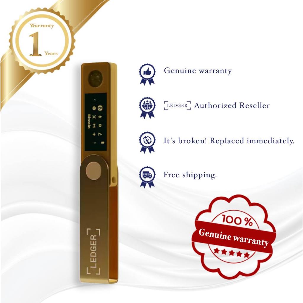 Ledger Nano X Gold Ledger Bluetooth connection Bitcoin Hardware Wallet ...