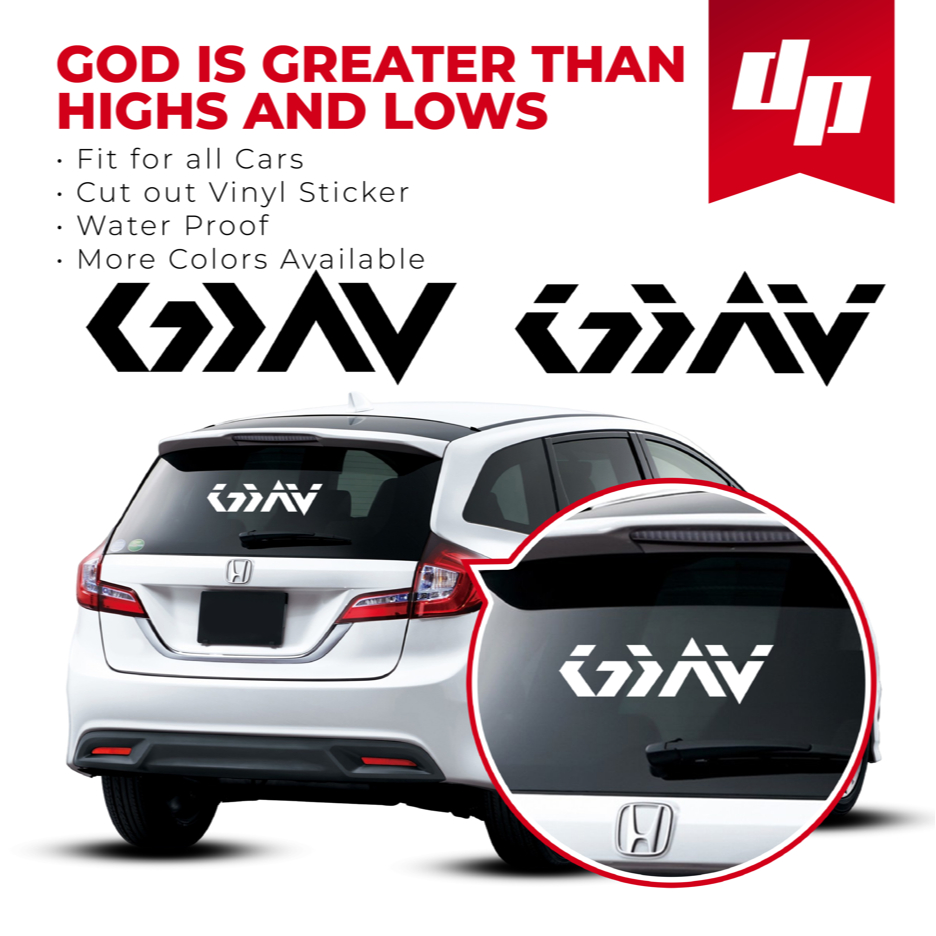 Car Sticker God is Greater Than Highs and Lows Cut Out Vinyl Sticker ...
