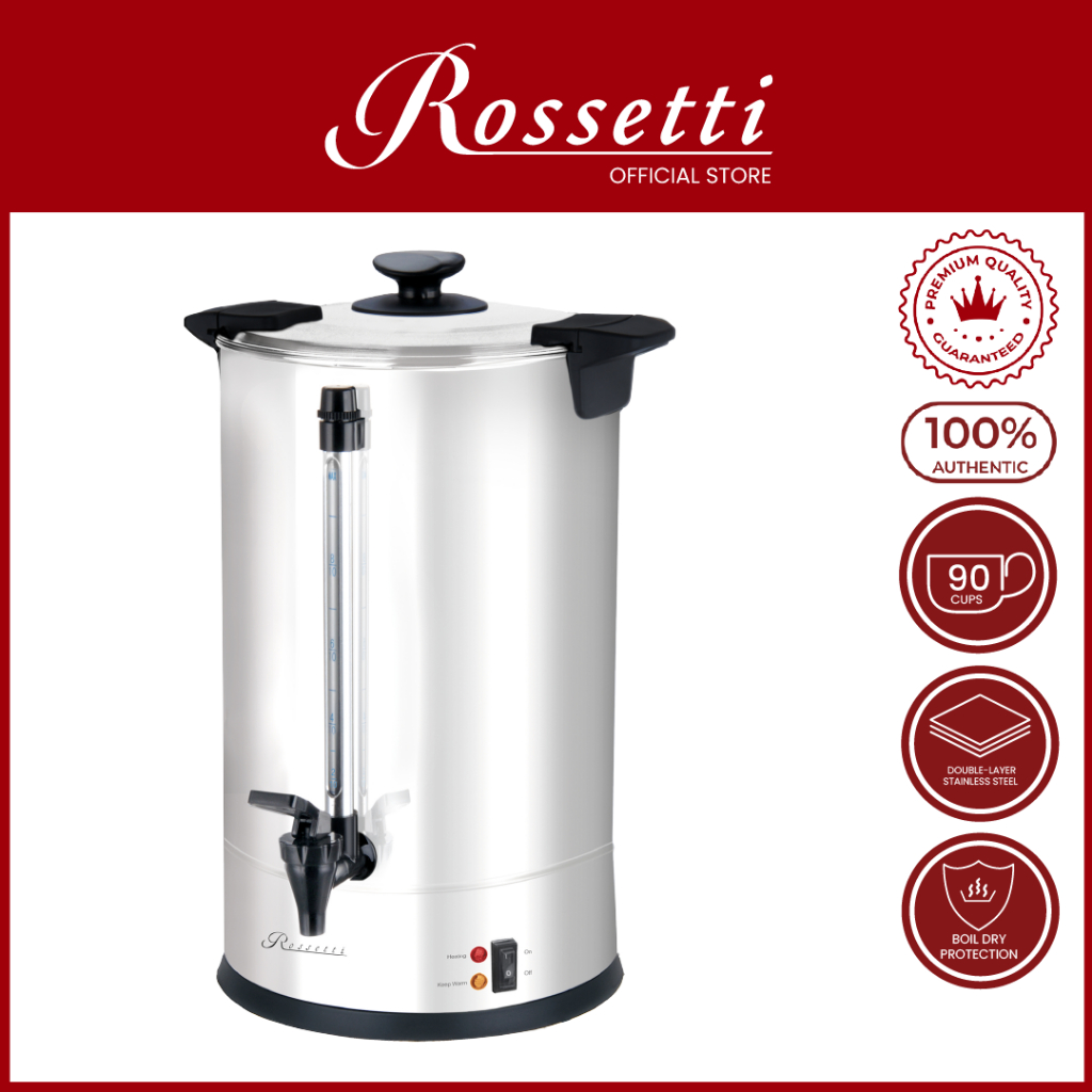 Rossetti 14.5 Liters Double Stainless Steel Wall Electric Coffee Urn ...