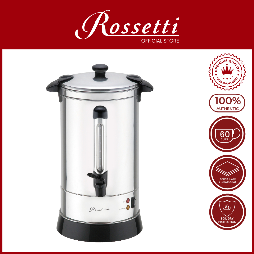 Rossetti 9.0 Liters Double Stainless Steel Wall Electric Coffee Urn ...