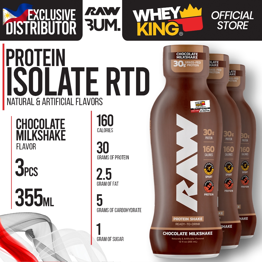 RAW PROTEIN ISOLATE I Ready to drink 3 PCS | Shopee Philippines