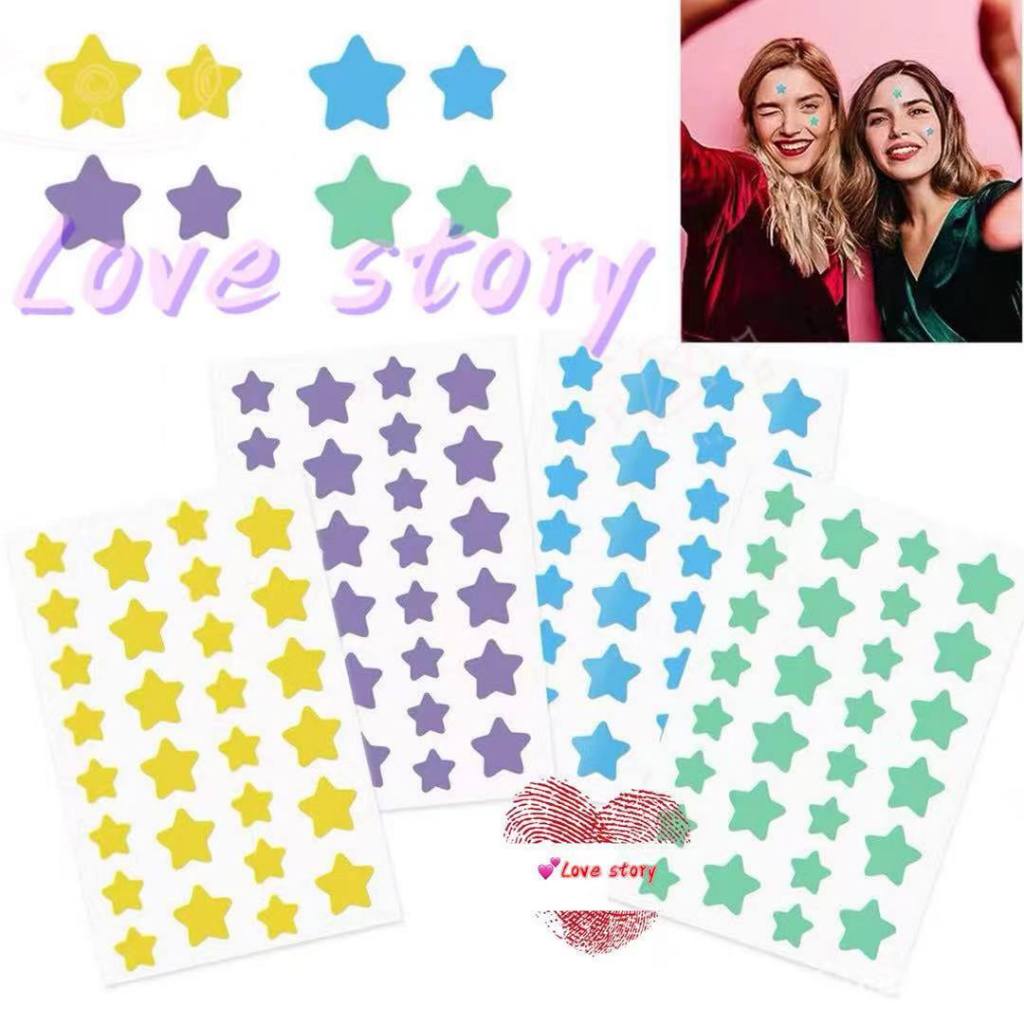 Colorful Stars Facial Acne Patch - Self Adhesive Pimple Removal Sticker ...