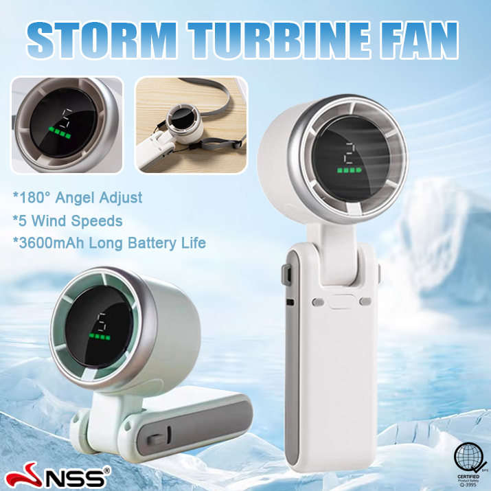 NSS High Speed Turbo Mini Fan Handheld Portable Foldable Strong Wind ...