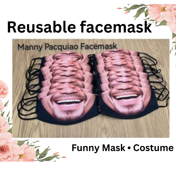 Funny costume facemask reusable mask Manny Pacquiao customize ...
