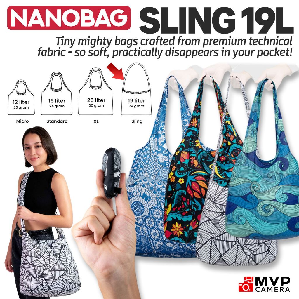 NANOBAG SLING 19L Micro Premium Compact Pocketable Ultralight Lightweight Bag Diamond Ripstop ...