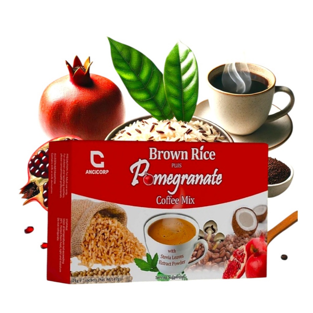 Brown Rice Coffee Mix with Pomegranate Roasted Brown Rice Caffeine-Free ...