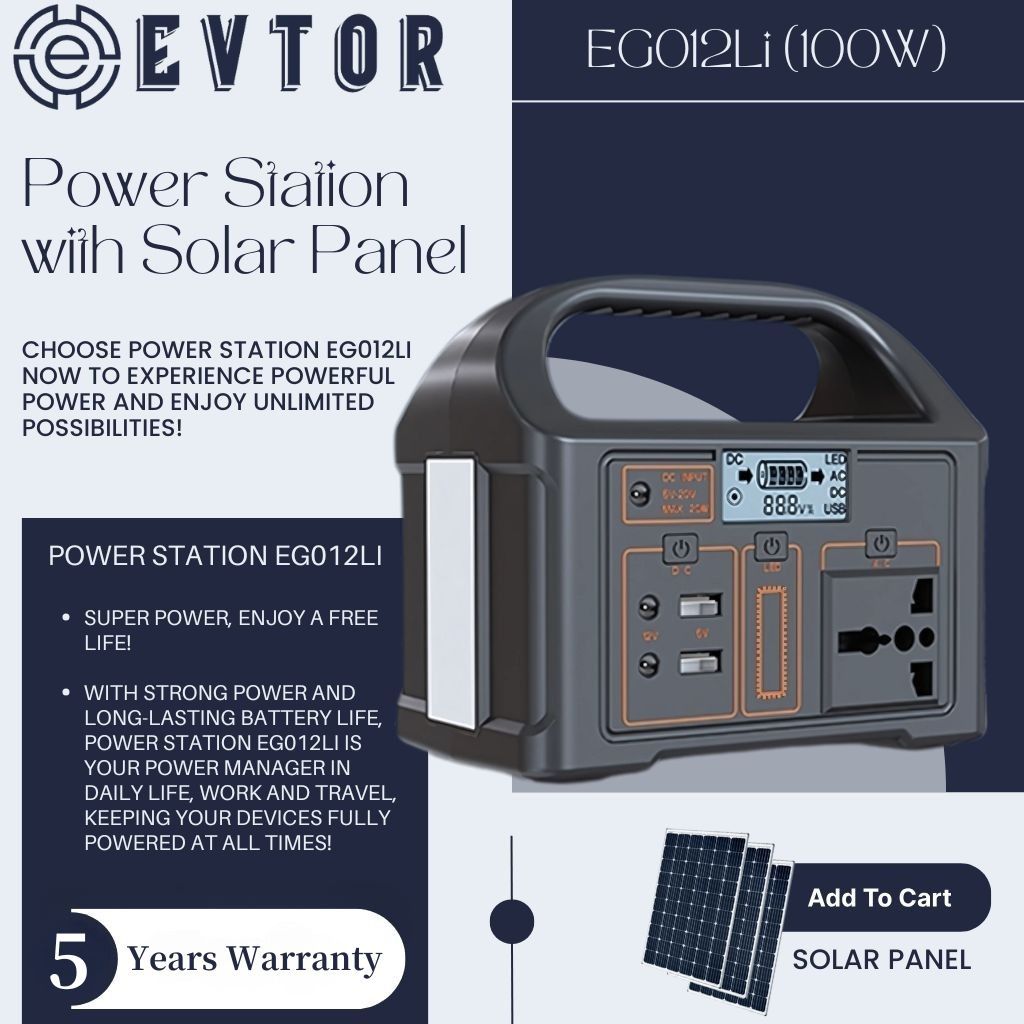 EVTOR 100W Power Station with Solar Panel EG012Li Power Generators ...