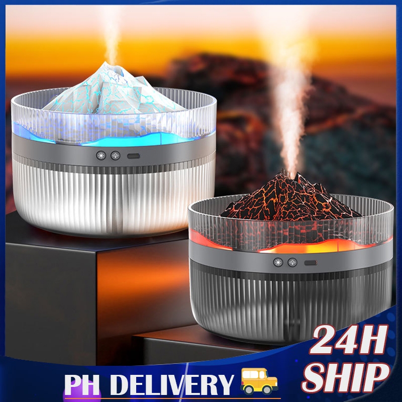 2L Volcanic Aroma Humidifier Diffuser Flame Humidifier with Large ...