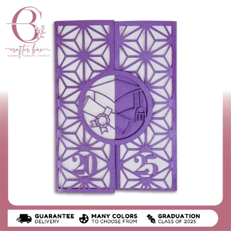 Lasercut Die Cut Graduation Class of 2025 5x7 5R Gatefold Invitation ...