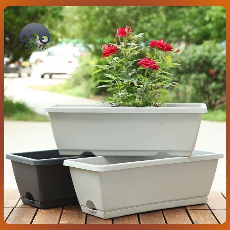 Planting Vegetable Pots Long Strip Flower Container Garden Patio ...