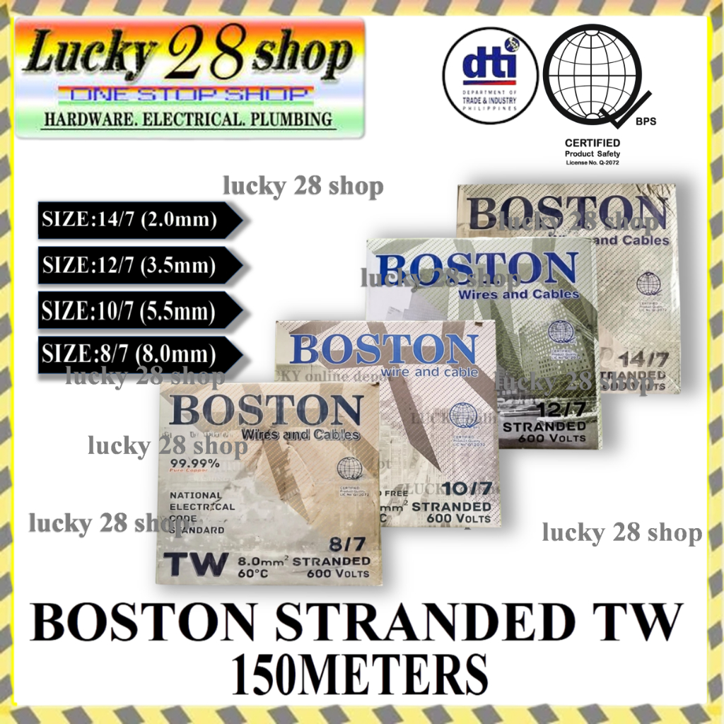 ORIGINAL BOSTON TW ELECTRICAL STRANDED WIRE ( 150 METERS ) | Shopee ...