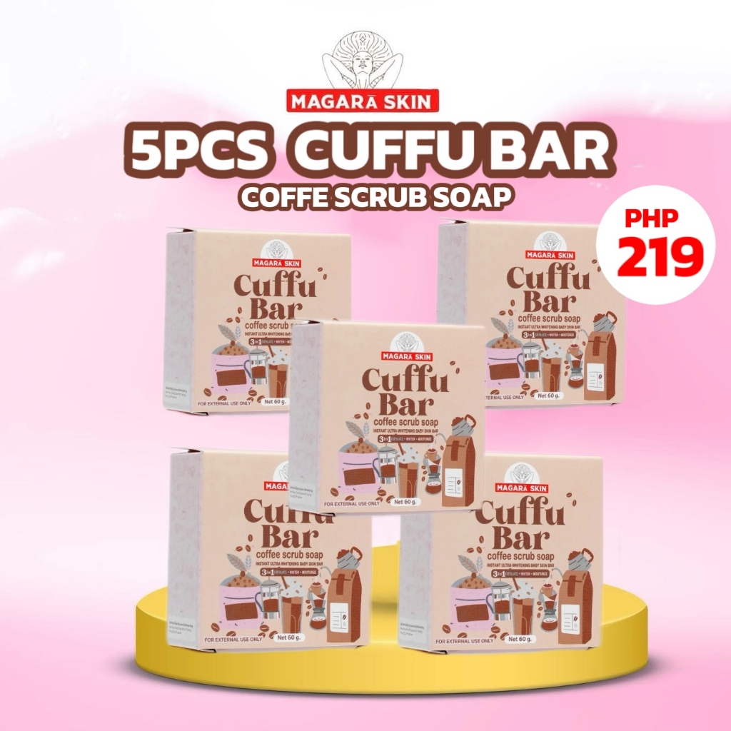 5PCS MAGARA Cuffu Bar Coffee Scrub Soap 60g | Shopee Philippines