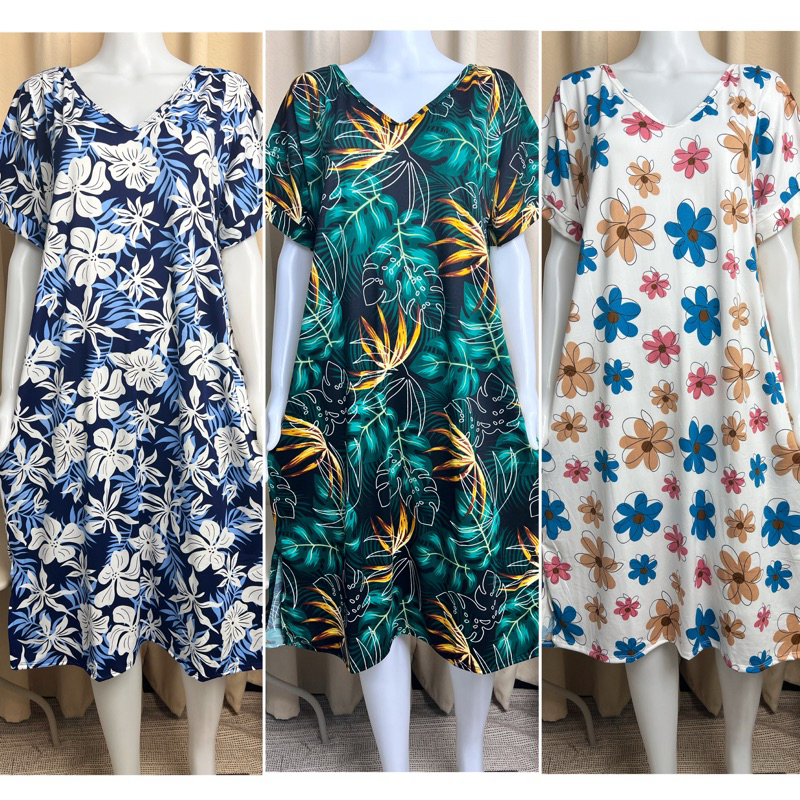 PLUS SIZE V-NECK DRESS WITH POCKET | OVERSIZED PAMBAHAY DASTER FIT UP ...