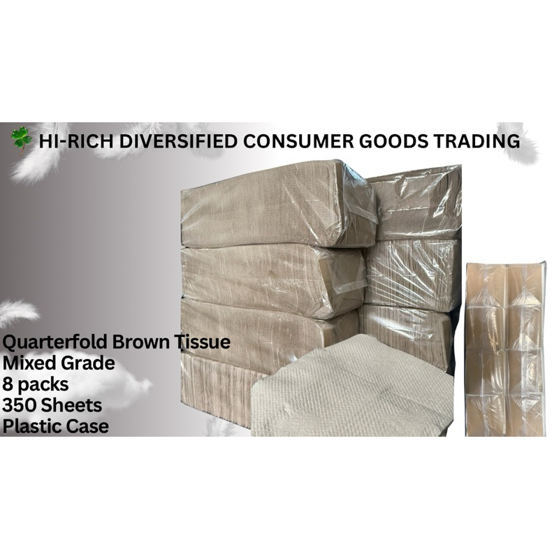 QUARTERFOLD BROWN TISSUE TABLE NAPKIN | MIXED GRADE | 350SHEETS PER 1 ...