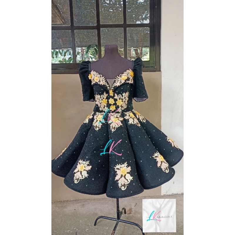 Modern Filipiniana Umbrella Cocktail Gown | Shopee Philippines