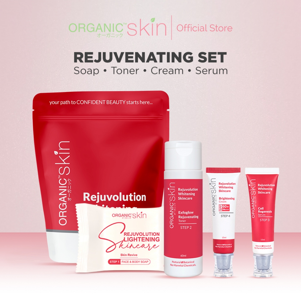 Organic Skin Japan Rejuvenate Whitening Kit with Facial Soap, Toner ...
