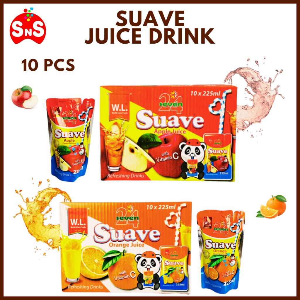 10 Pcs Suave Juice Drink 24 Seven Apple / Orange Flavor Taste Like Real ...