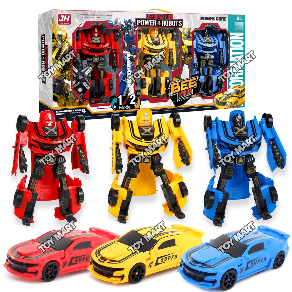3 in 1 Power Deformation Power Robots Transformer Car Toy Set Action ...