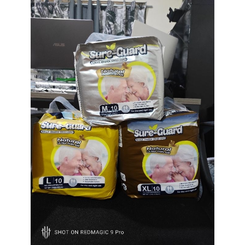 Sure-guard [Pull-Ups] Adult Diapers (Medium, Large XLarge) By 10's ...