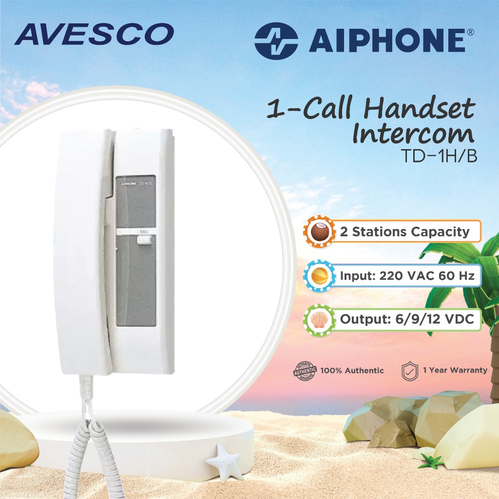 Aiphone | 1-Call Handset Intercom | TD-1H/B | Station-select break-in ...