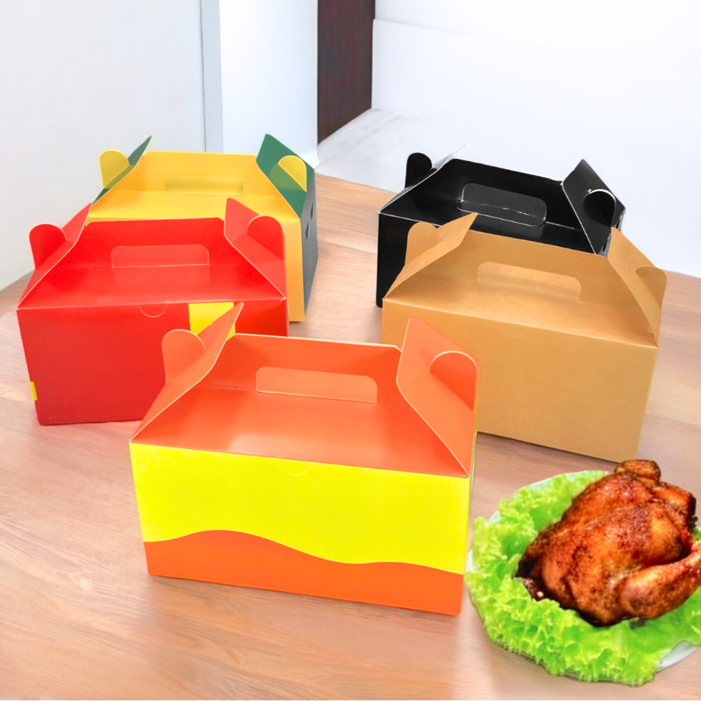 25PCS/50PCS Take Out Chicken Lechon Box With Handle | Shopee Philippines