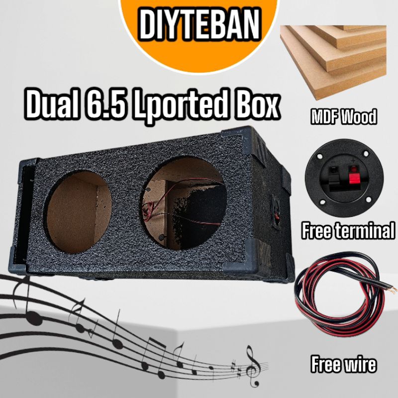Dual 6.5 Inch Subwoofer Box 6.5 L Ported, 40hz Tuning Vented Design Car ...
