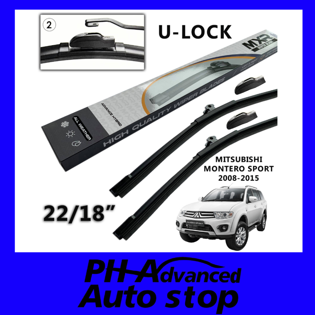 MXR Wiper Top-Lock #2 Hook U-lock MONTERO SPORT OLD SIZE 22/18 (2PCS ...