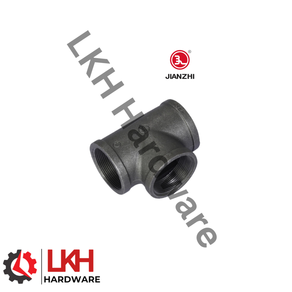 Black Iron Threaded TEE (JiangZhi Brand) NPT Thread 3/4", 1", 1 1/4", 1 ...
