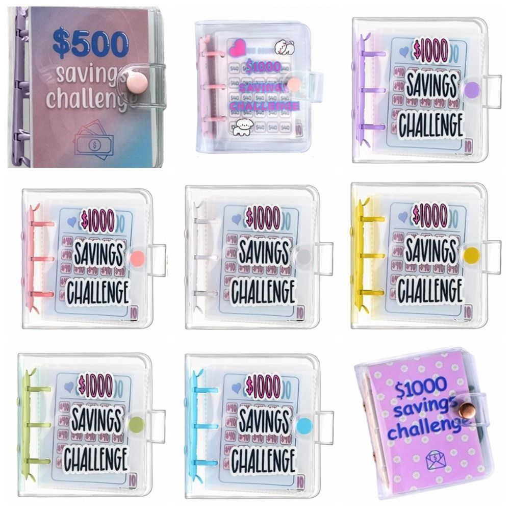 Money Saving Binder, Mini PVC Savings Challenges Book,$1000 Cash ...