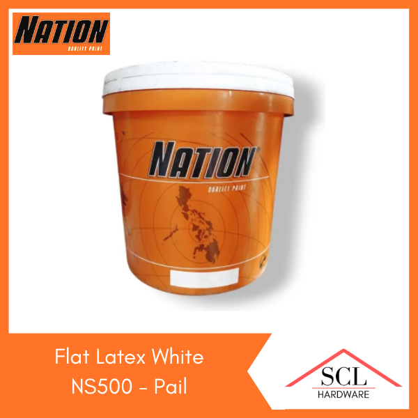 NATION Flat Latex White NS-500 Pail / 16 Liters | Shopee Philippines