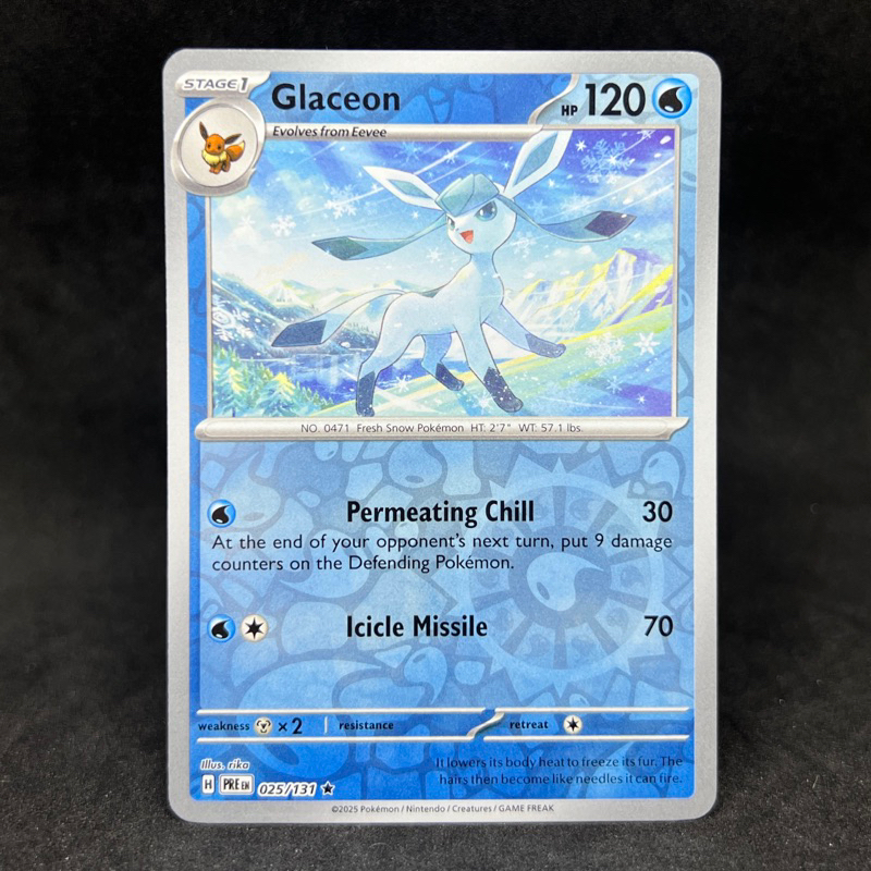 Pokemon TCG Glaceon Reverse Holo Rare 025/131 2025 Scarlet & Violet ...