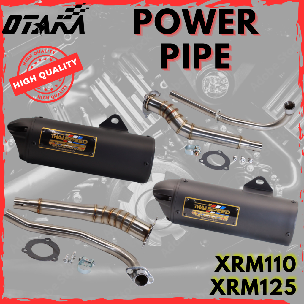 MUFFLER POWER PIPE WITH STAINLESS ELBOW AND SILENCER FOR HONDA XRM110 ...
