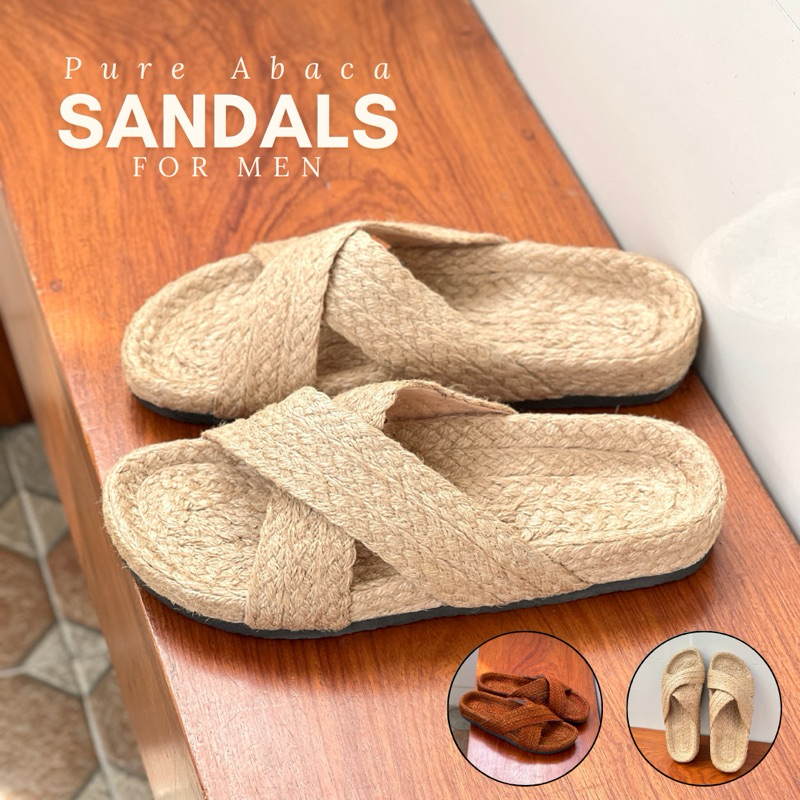 Pure 100% Abaca Comfort Beach Sandals for Men - LILIW MADE | Shopee ...