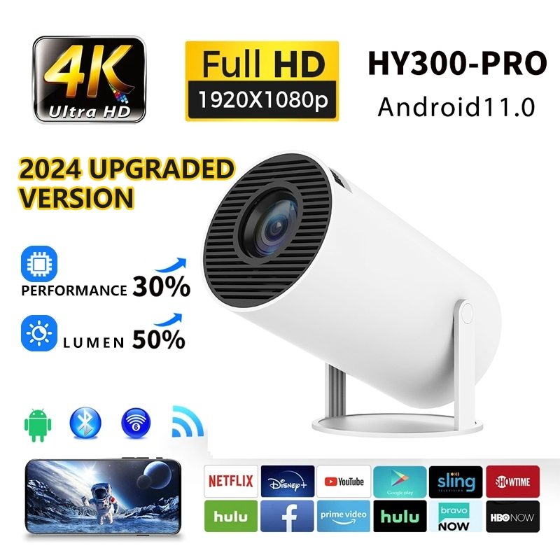 Genuine HY300pro HDMI smart 6000 Lumen 1080P 4k Portable Mini Projector ...