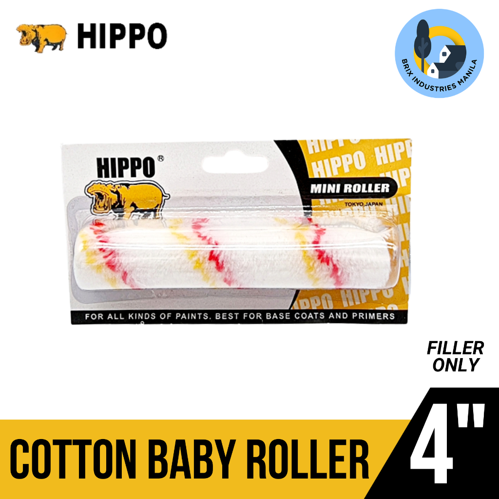 Hippo Cotton Baby Roller with Handle 4 or 6 inches Mini Roller for All ...