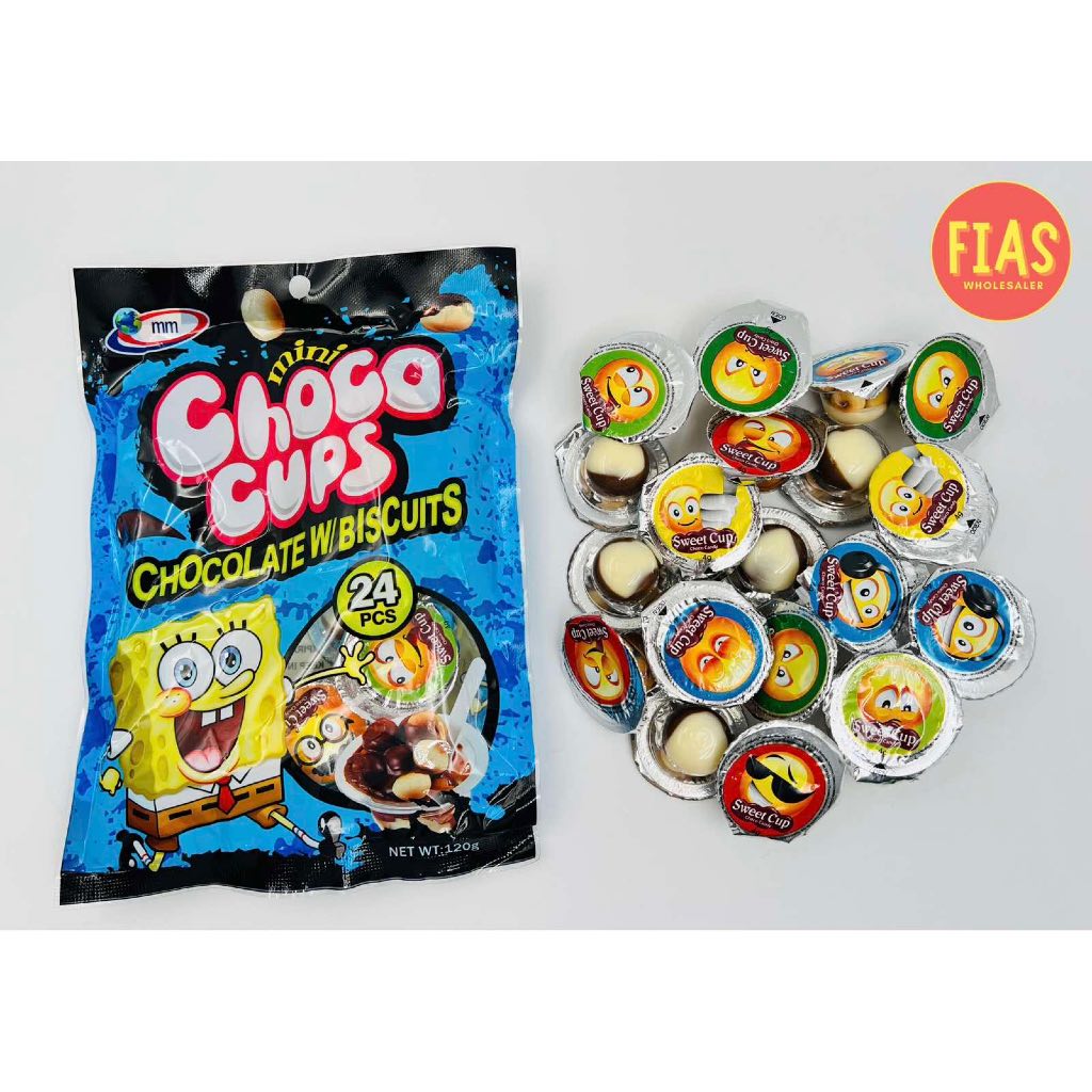 24 pcs MM Mini Choco Cups Chocolate w/ Biscuits | Shopee Philippines
