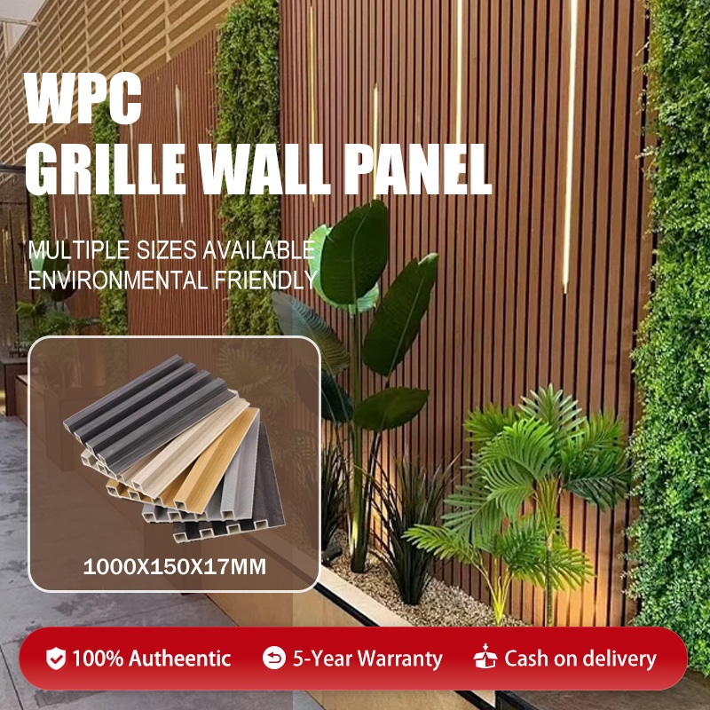 Solid Wood Grille Wall Panels WPC Fluted Panels Fluted Wallpaper for ...