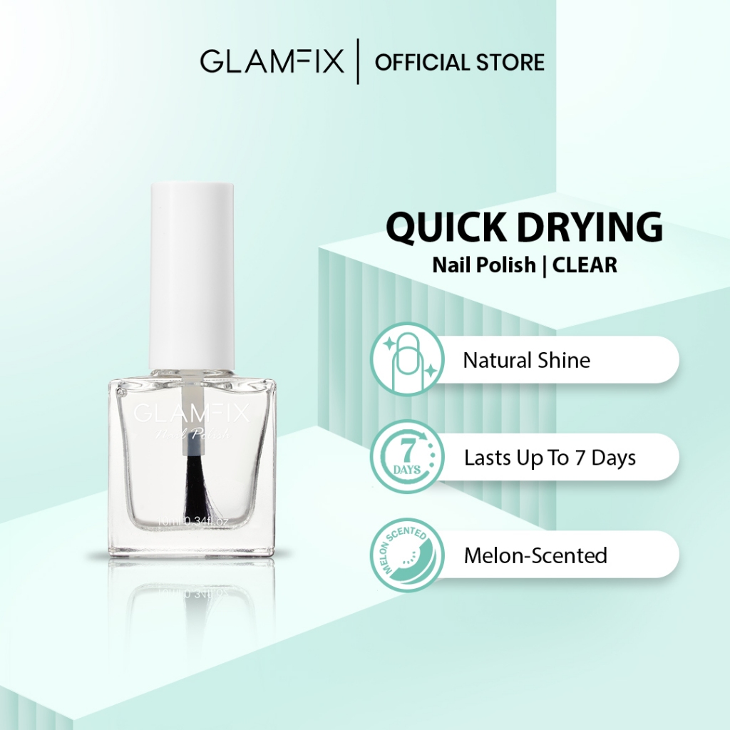 GLAMFIX Nail Polish Clear- Clear Nail Polish Natural Shine Nail Polish ...