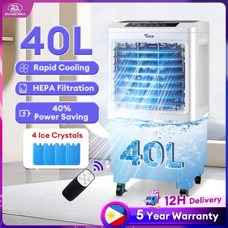 TIXX Air Cooler Fan Inverter Mobile Portable Aircon 40L Button/Remote ...