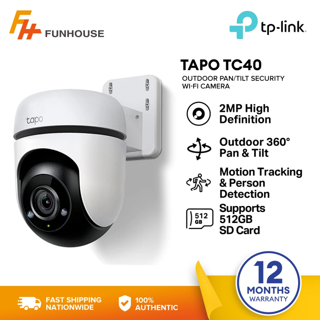Funhouse | TP-Link Tapo TC40 1080P 2MP 360° Pan/Tilt Home Security IP65 ...
