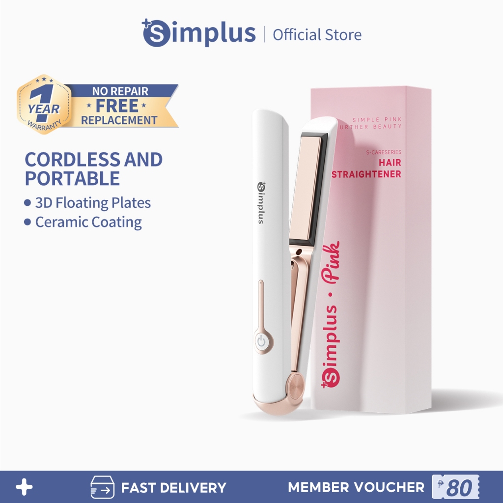 Simplus Hair Straightener Cordless Portability 3D Floating Plate Type-C Charging | Shopee ...