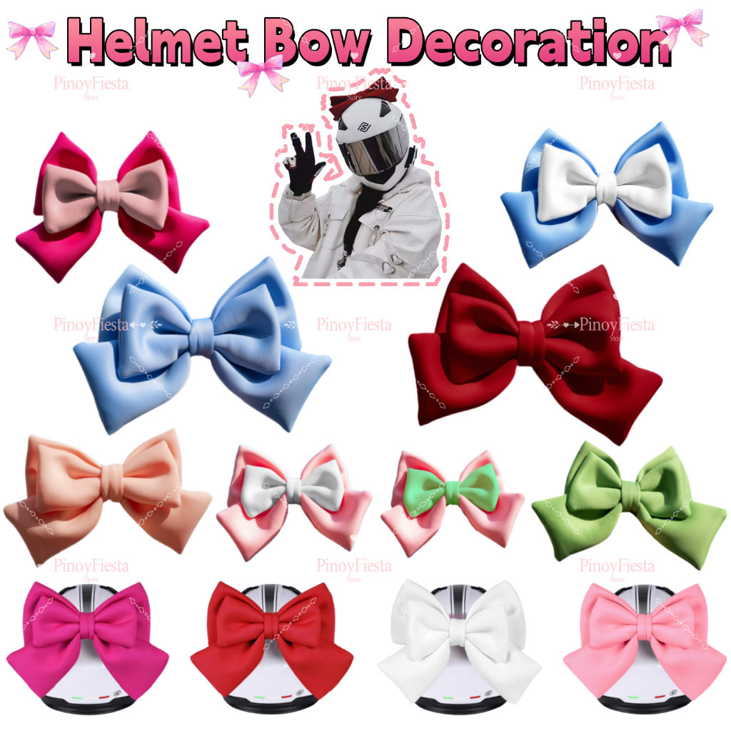 Motorcycle Female Riding Helmet Decoration Handmade Cute Bow Bakuon ...